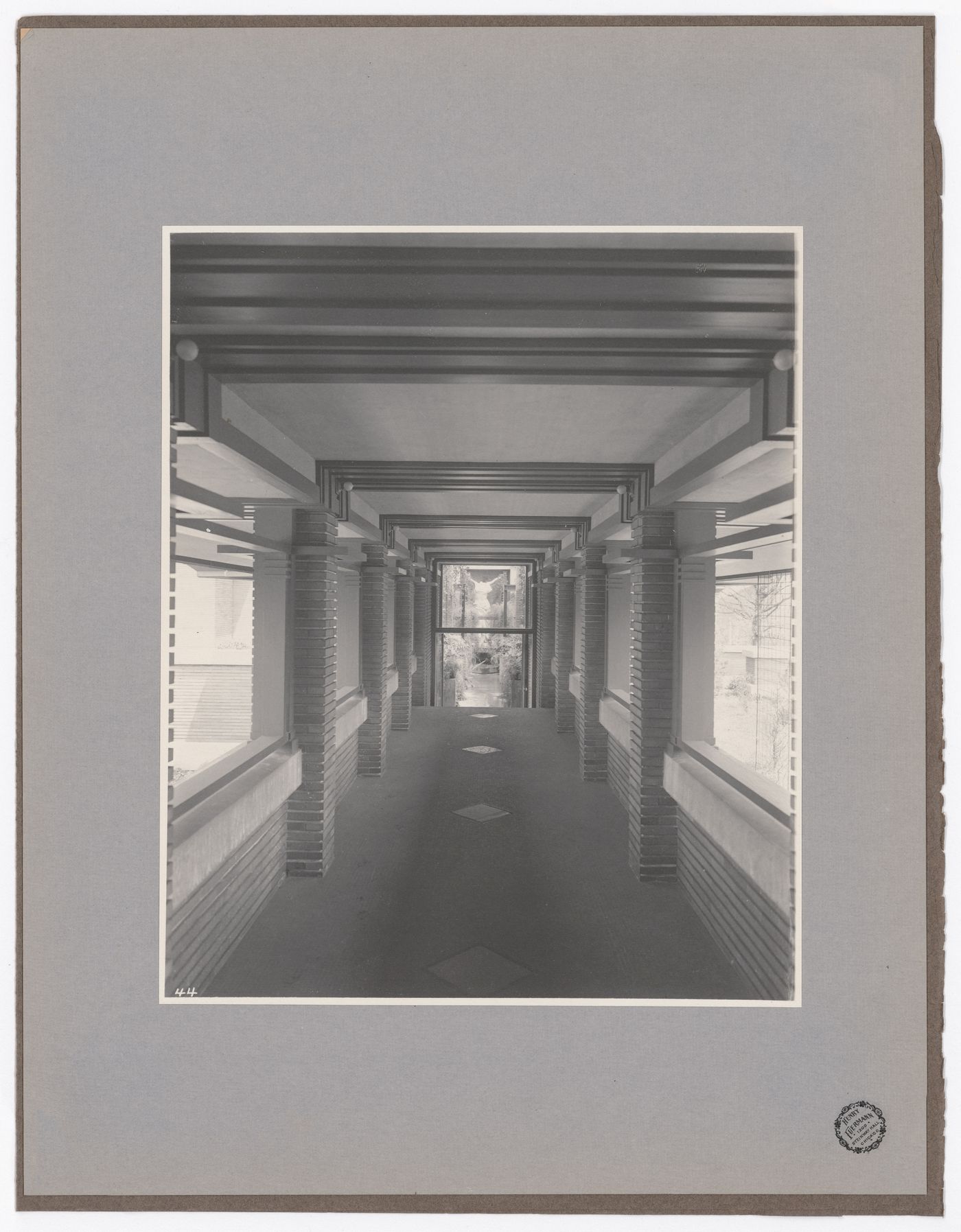 Interior view of Darwin D. Martin House showing the conservatory from ...