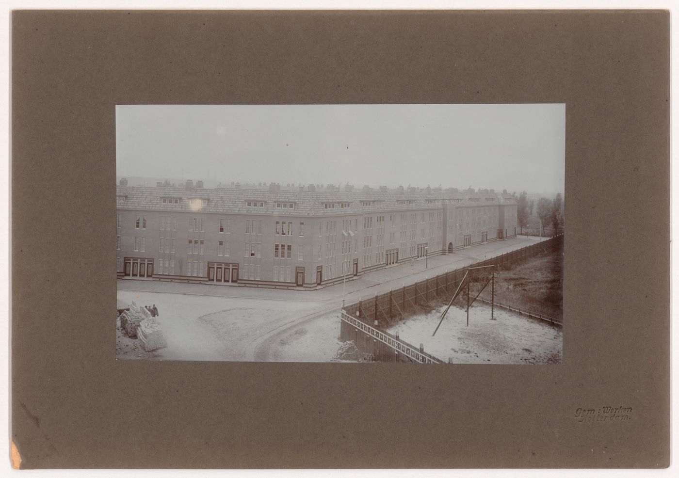 Exterior view of block I of Spangen Housing Estate, Rotterdam, Netherlands