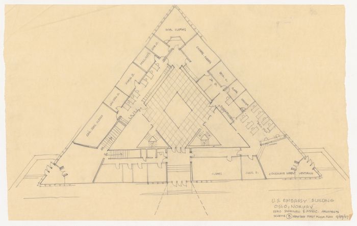 United States Embassy, Oslo, Norway - Eero Saarinen collection | CCA