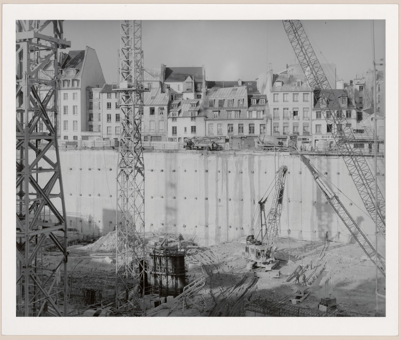 View of the construction of the Opéra Bastille, Paris, France