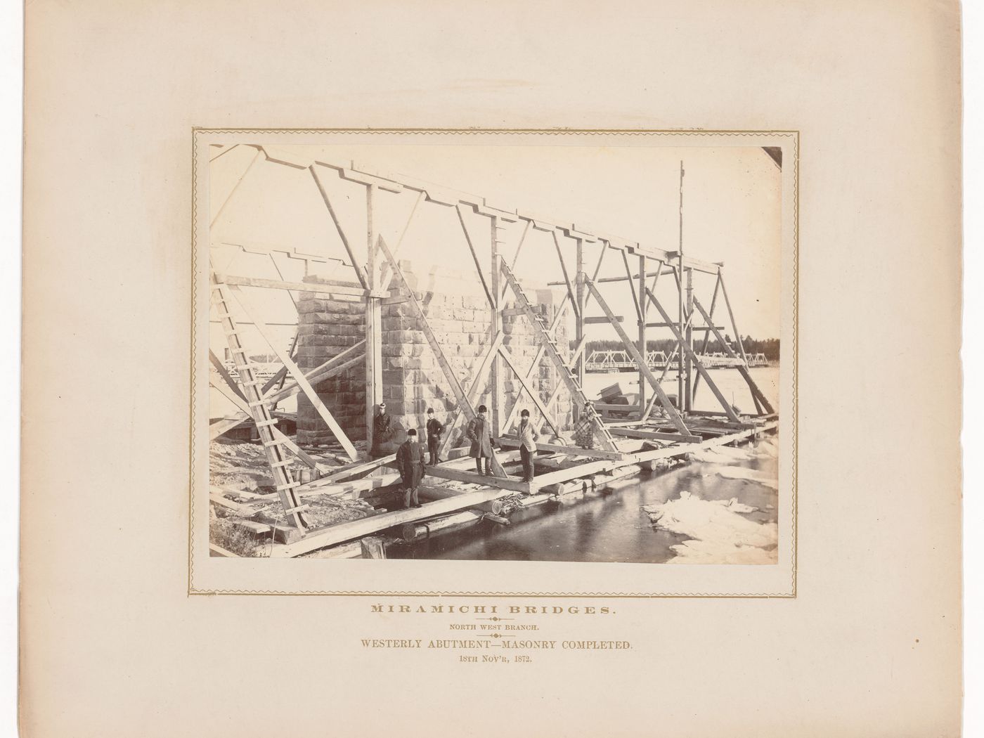 Miramichi Bridges under construction, Miramichi Bay, New Brunswick