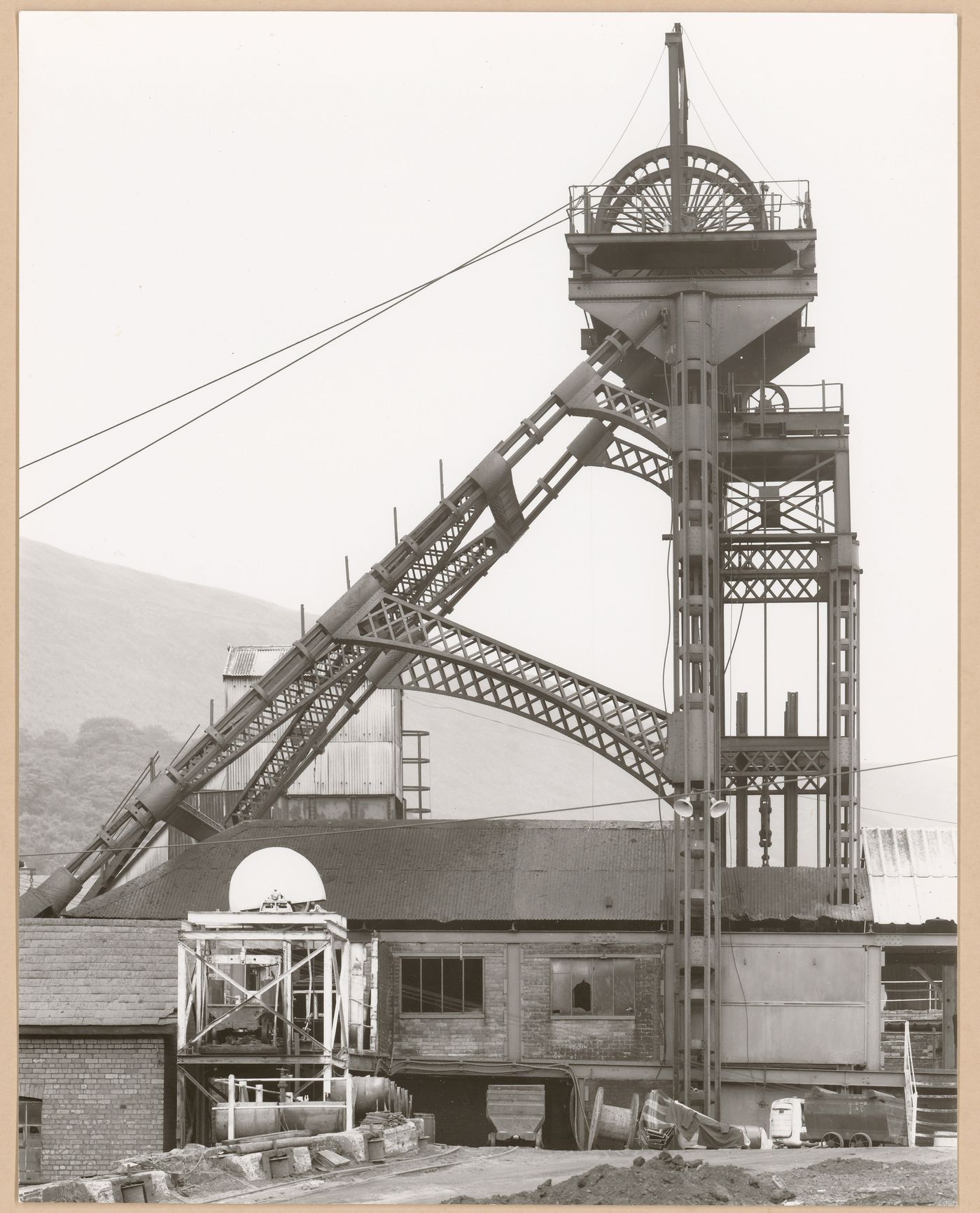 View of a minehead of Deep Duffryn Colliery, Mountain Ash, Wales