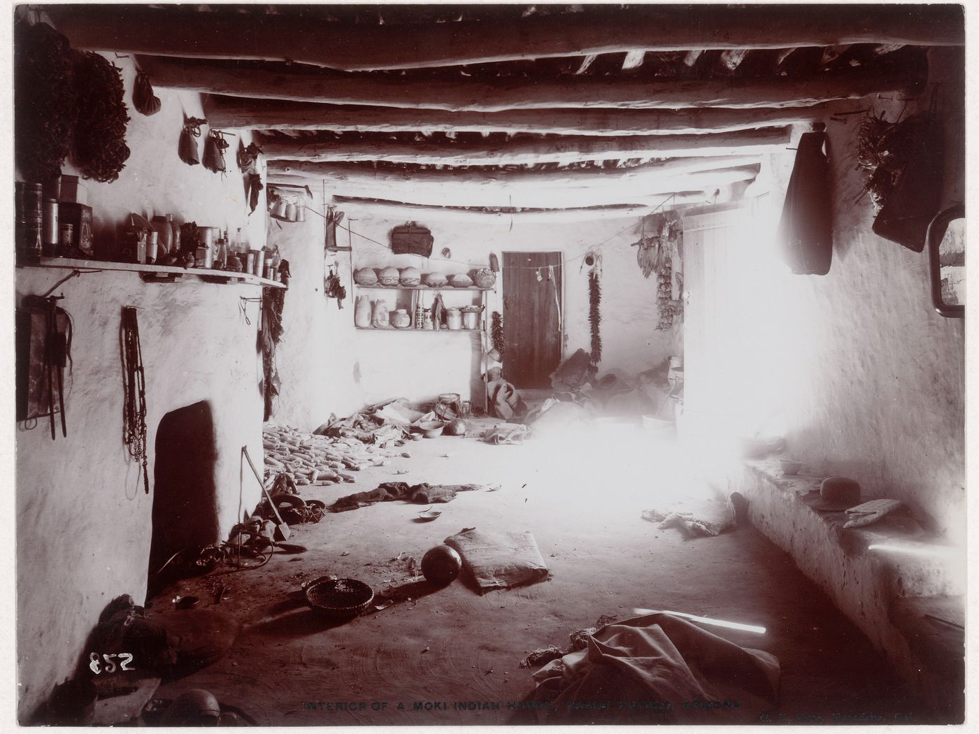 Interior of a Moki Indian House, Oraibi Pueblo, Arizona