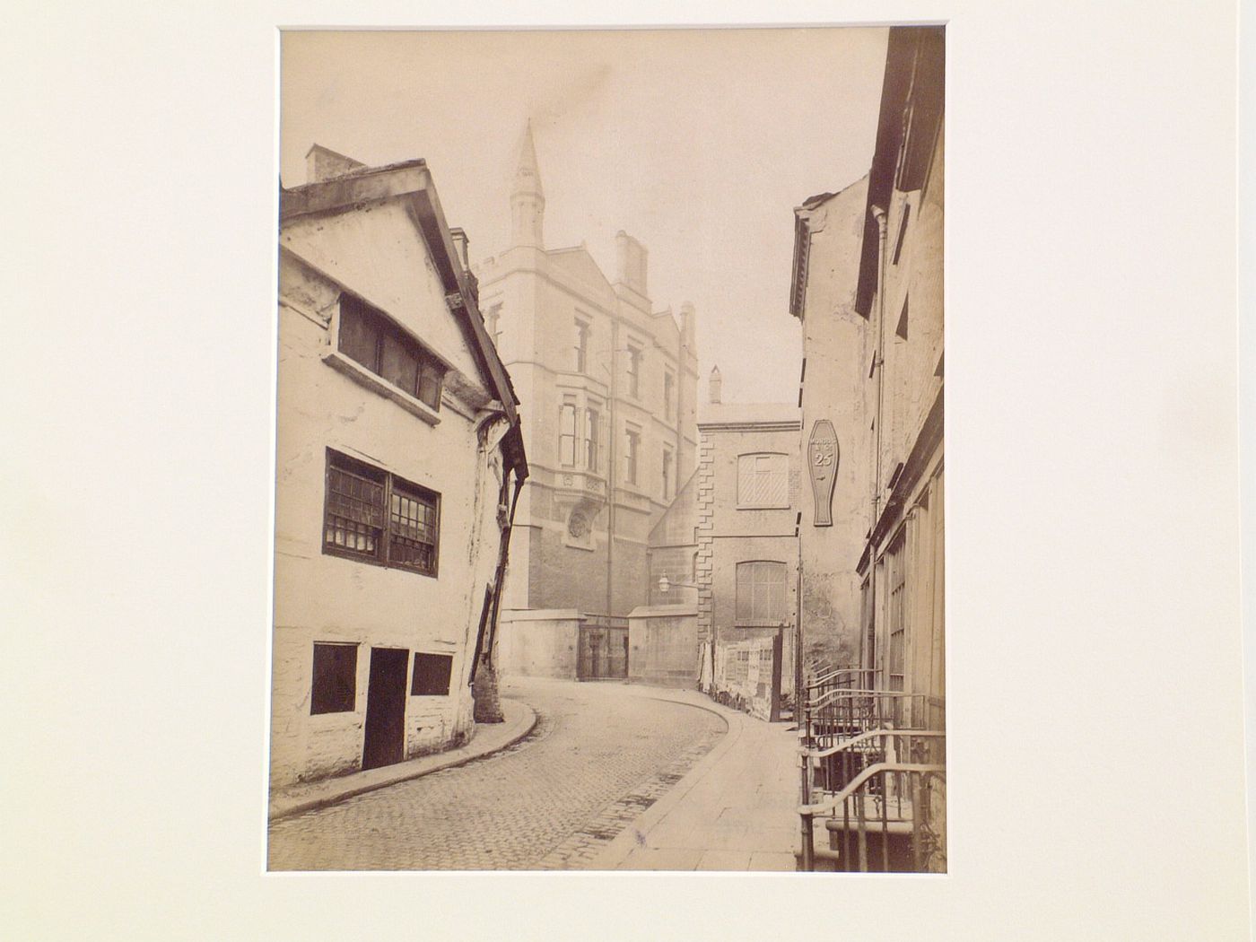 View of Long Millgate and Grammar School, Manchester, England