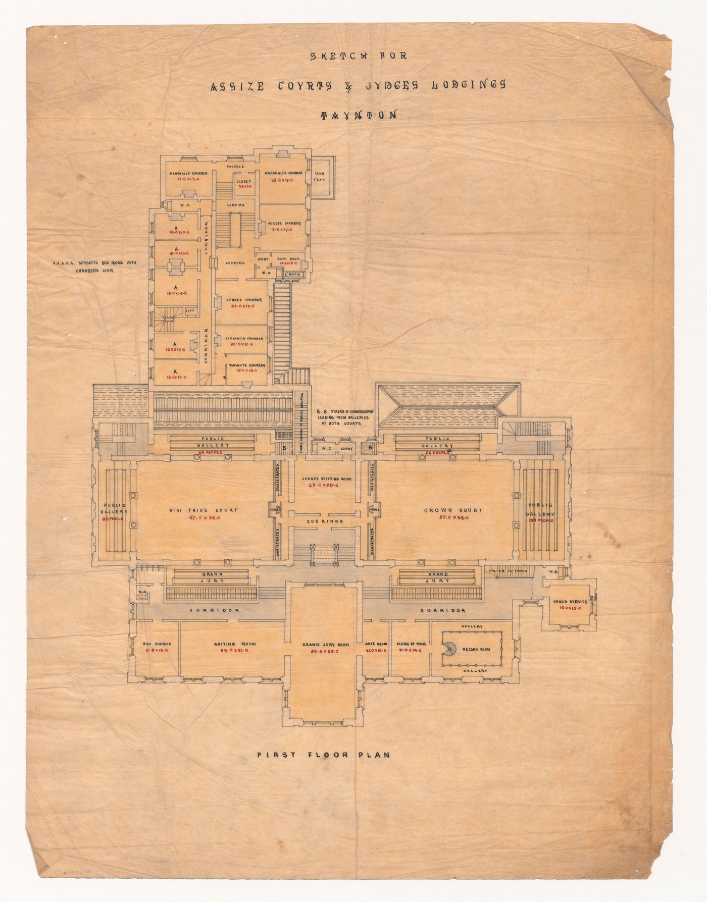 Manchester Assize Court: First floor plan