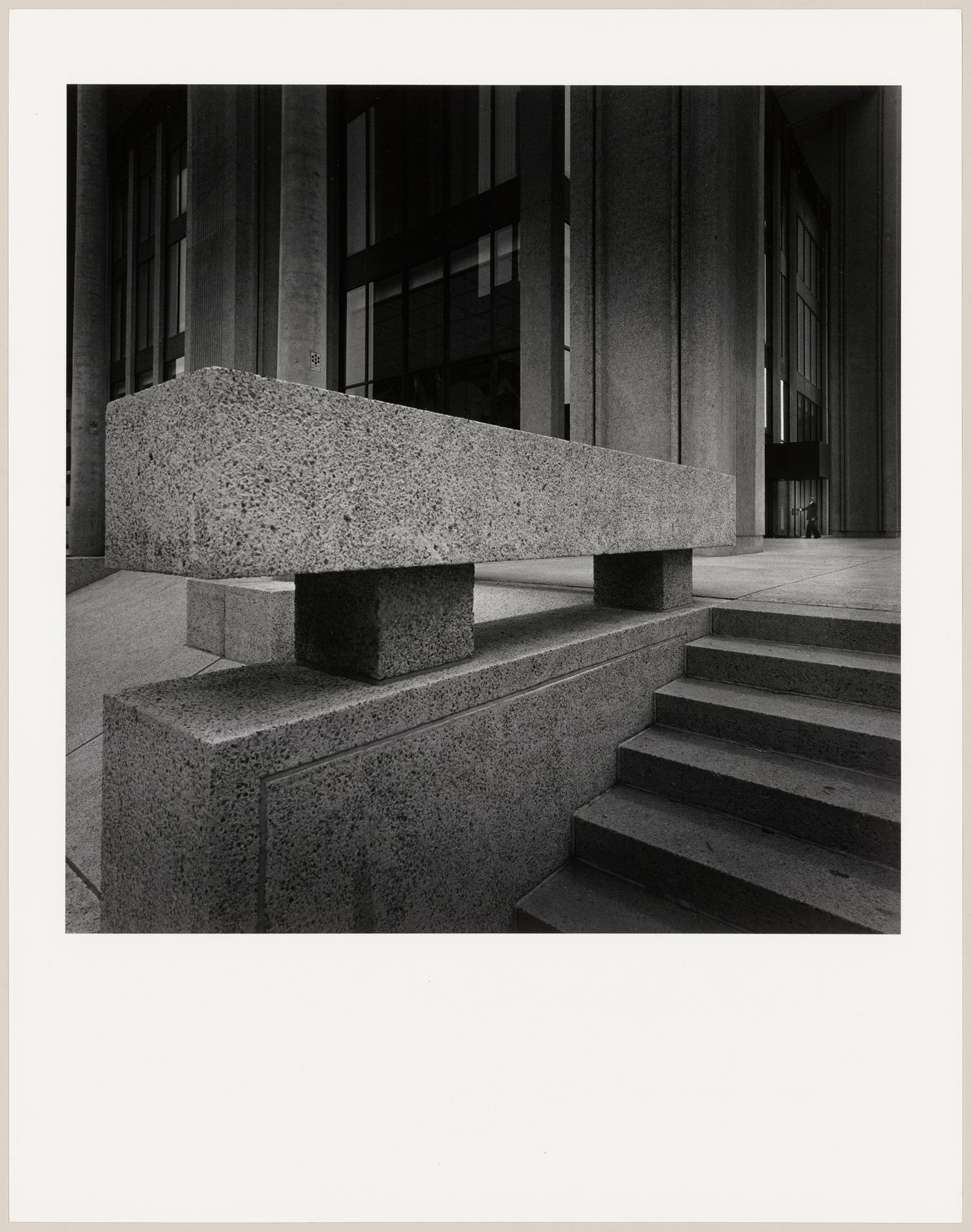 View of stairs leading to the entrance of the Organisation de l ...
