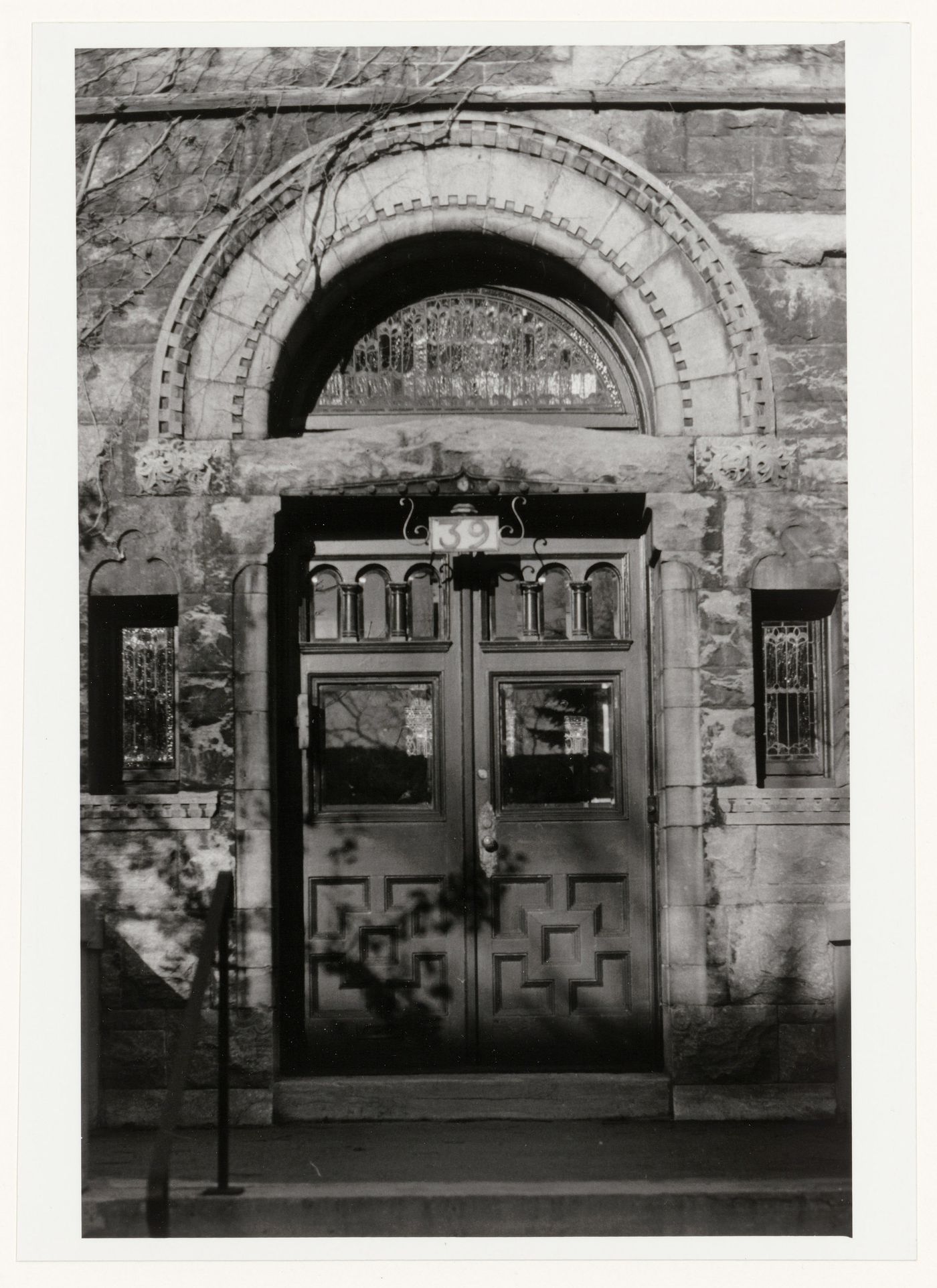 View of the main entrance to a house, 39 Rosemount Avenue, Westmount ...