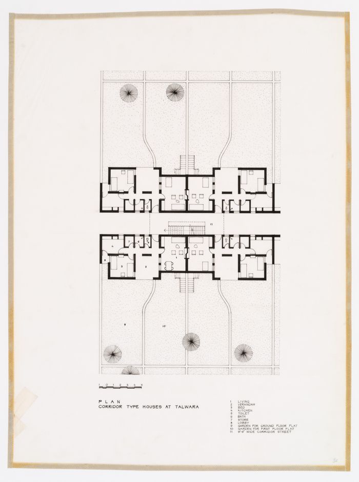 Maison type corridor = Corridor type houses - Pierre Jeanneret fonds | CCA