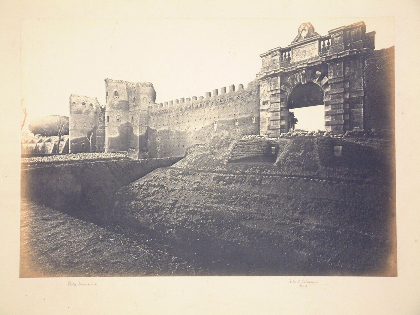 View of the Porta San Giovanni and the Porta Asinaria, Aurelian Wall ...