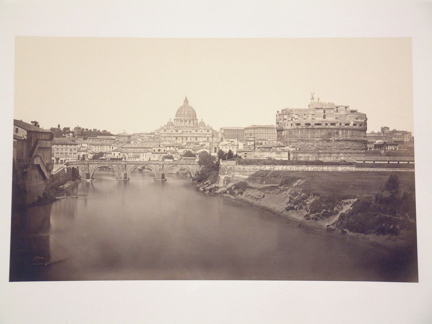 The Castle and Bridge of Saint Angelo, with the Vatican in the distance ...