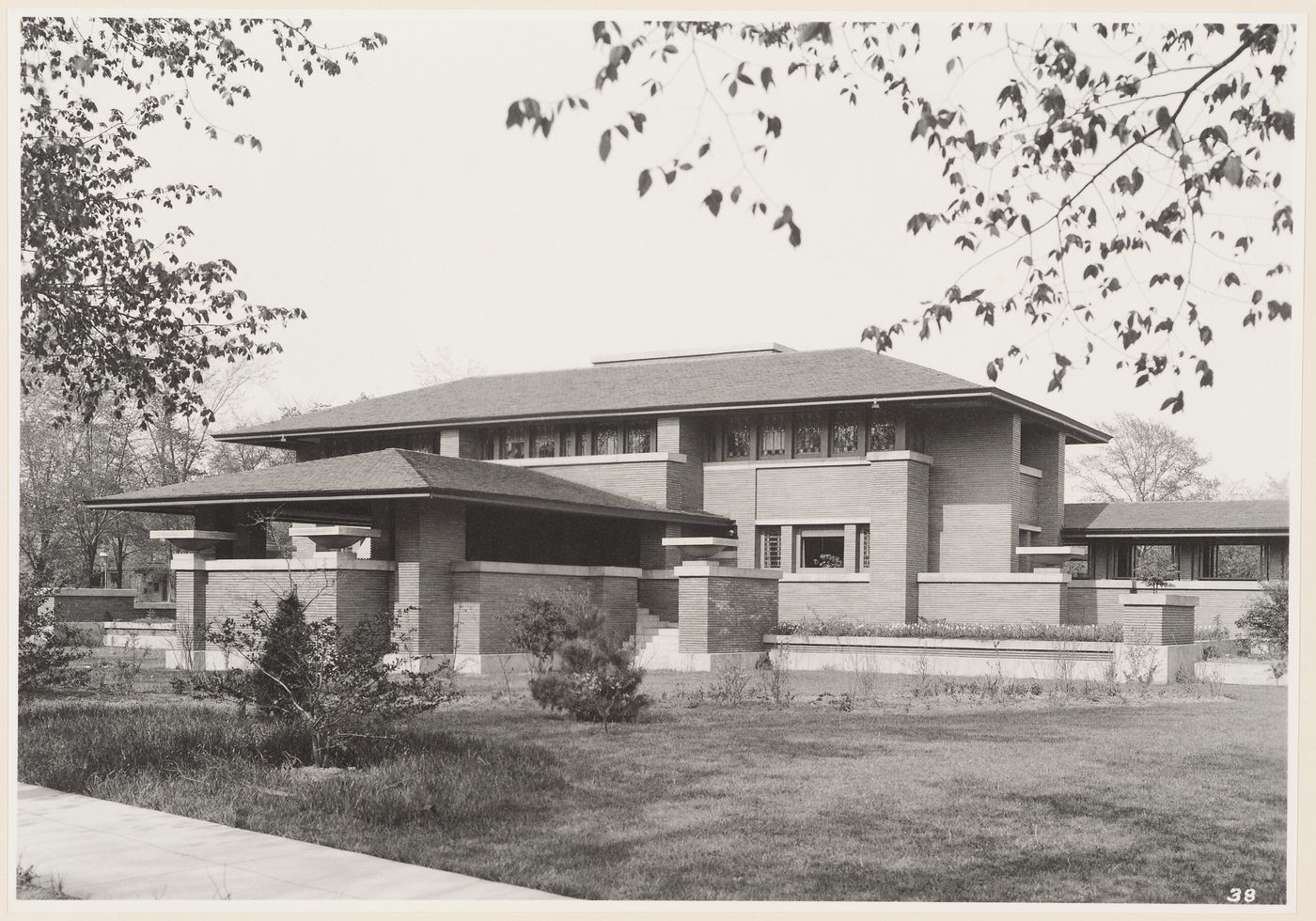 View of Darwin D. Martin House from the sidewalk, Buffalo, New York